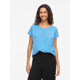 Vila Damen Rundhalsshirt &raquo;VIDREAMERS NEW PURE T-SHIRT/SU-NOOS&laquo; Baumwollmischung, regular fit blau XS