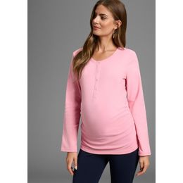 Neun Monate Damen Umstandsshirt &raquo;2er Pack Stillshirts mit praktischem Ausschnitt&laquo; 2 Stk. 2er Pack Umstands-Shirt f&uuml;r Schwangerschaft und Stillzeit 