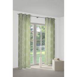 WIRTH Vorhang &raquo;Lahstedt&laquo; &Ouml;sen 1 Stk. tlg. gr&uuml;n Jacquard, Polyacryl, Polyester 145cm, &Ouml;sen, 135cm