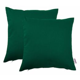 Tom Tailor HOME Dekokissen &raquo;Dove&laquo; unifarben, Kissenh&uuml;llen ohne F&uuml;llung, 2er Pack gr&uuml;n Baumwolle B/L: 38cm x 38cm, 2 Stk.