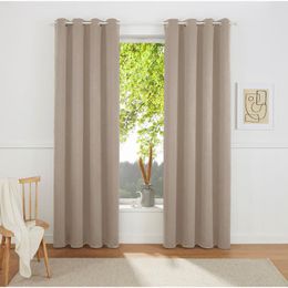 OTTO home Vorhang &raquo;SOLA&laquo; &Ouml;sen 1 Stk. tlg. blickdicht, &Ouml;sen-Aufh&auml;ngung, w&auml;rmeabweisend,, 1er oder 2er Set grau Polyester, Polyester 145cm, &Ouml;sen, 130cm