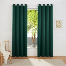 OTTO home Vorhang &raquo;SOLA&laquo; &Ouml;sen 1 Stk. tlg. blickdicht, &Ouml;sen-Aufh&auml;ngung, w&auml;rmeabweisend,, 1er oder 2er Set gr&uuml;n Polyester, Polyester 145cm, &Ouml;sen, 130cm
