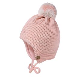 MaxiMo Jungen MaxiMo Strickm&uuml;tze Wollanteil, gef&uuml;ttert, zum Binden, mit Bommel beige 47