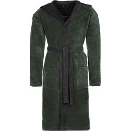Vossen Unisex-Bademantel &raquo;Poppy, ideal f&uuml;r Sauna & Spa, Hotelbademantel, Morgenmantel&laquo; gr&uuml;n Doubleface M L: 115cm