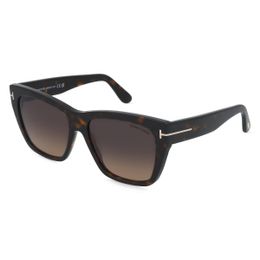 Tom Ford FT1343 FLYNN-02 | Damen-Sonnenbrille | Fassung: Vollrand, Butterfly, Acetat, Havanna Dunkel | Glasfarbe: Rot Verlaufend