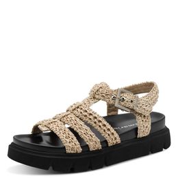 Tamaris Damen Riemchensandale Sommerschuh, R&ouml;mersandalette in veganer Verarbeitung beige 39