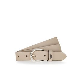 Mustang Damen Mustang Lederg&uuml;rtel &raquo;"Harper"&laquo; schmale Form, 2,5 cm breit, aus Rindsleder, mit ovaler Schlie&szlig;e beige 80