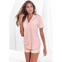 s.Oliver Damen s.Oliver Shorty Set, 2 tlg. mit Knopfleiste und Brusttasche rosa 36/38
