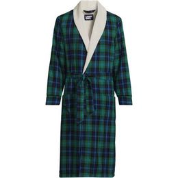 LANDS' END Flanell-Bademantel mit Teddyfutter f&uuml;r Herren, Herren, size: regular, Gr&uuml;n, Baumwolle, by Lands' End