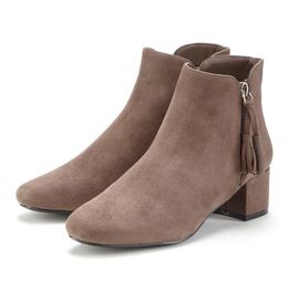 Lascana Damen Lascana Stiefelette Stiefel, Boots mit bequemem Blockabsatz VEGAN braun 36