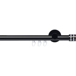 Liedeco Gardinenstange &raquo;Innenlaufgarnitur 20 mm Piano Miami&laquo; &Oslash; 20 mm 1 l&auml;ufig-l&auml;ufig Fixma&szlig; Gardinenstange Komplett schwarz Eisen B/L: 120cm &Oslash; 20mm, 1 Stk., 1