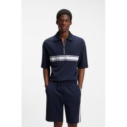 Hugo Underwear Herren HUGO Underwear Poloshirt &raquo;NAUTIX ZIP POLO&laquo; aus Stretch-Baumwolle, Relaxed Fit blau XXL (56)