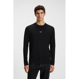 BOSS Orange Herren BOSS Orange Langarmshirt &raquo;TChark&laquo; Rundhalsausschnitt, Regular Fit, mit BOSS-Logo schwarz 4XL
