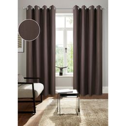 Bruno Banani Vorhang &raquo;Lagan&laquo; &Ouml;sen 2 Stk. tlg. 2-er Set, gewebt, Microfaser, versch. Gr&ouml;&szlig;en, einfarbig, Bestseller braun Polyester, Polyester 145cm, &Ouml;sen, 140cm