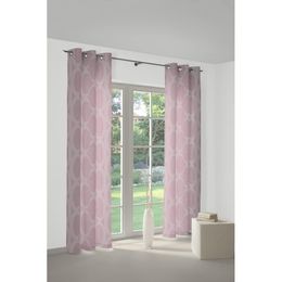 WIRTH Vorhang &raquo;Lahstedt&laquo; &Ouml;sen 1 Stk. tlg. rosa Jacquard, Polyacryl, Polyester 245cm, &Ouml;sen, 135cm