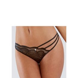 Lascana Damen Lascana String &raquo;Kira&laquo; mit recyceltem Polyamid in der Spitze schwarz 40/42