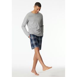 Schiesser Herren Pyjamashorts &raquo;Mix + Relax&laquo; kariert, Gummizug, Bindeband blau 52, N-Gr