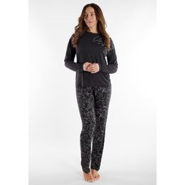 Tom Tailor Damen Tom Tailor Schlafanzug &raquo;Xanthi&laquo; 2 tlg. mit langen &Auml;rmeln, Rundhalsausschnitt grau 36 (S)