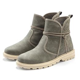 Vivance Damen Stiefelette &raquo;Boots, Stiefel&laquo; mit raffinierten Bindeb&auml;ndern VEGAN grau 36