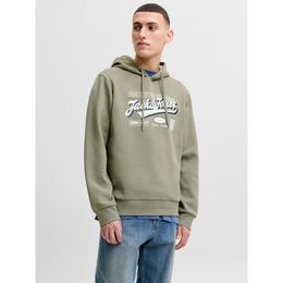 Jack & Jones Jack & Jones Herren Kapuzensweatshirt &raquo;JJELOGO SWEAT HOOD 2 COL AW26 SN&laquo;, Baumwollmischung, regular fit gr&uuml;n XS