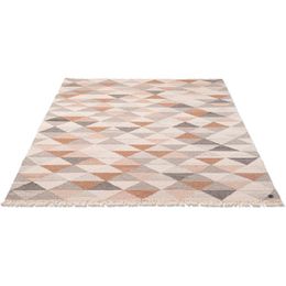 Tom Tailor HOME Teppich &raquo;Triangle Kelim&laquo; rechteckig 5 mm H&ouml;he handgewebt, mit Fransen, Boho-Style beige Baumwolle, Wolle B : 65cm 1 Stk., 5mm, L: 