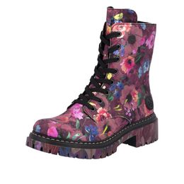 Rieker Damen Schn&uuml;rboots Schn&uuml;rstiefelette, Profilsohle, in veganer Verarbeitung bunt 40