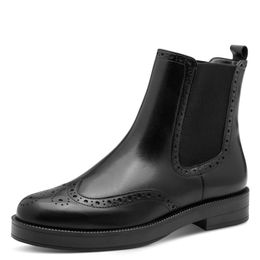 Tamaris Damen Chelseaboots , Blockabsatz, Stiefelette, Businessschuh mit eleganter Lyralochung schwarz 37