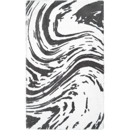 Egeria Badematte &raquo;Marble&laquo; H&ouml;he 10 mm rutschhemmend beschichtet fu&szlig;bodenheizungsgeeignet grau Baumwolle rechteckig (70cm x 120cm ), 1 Stk.