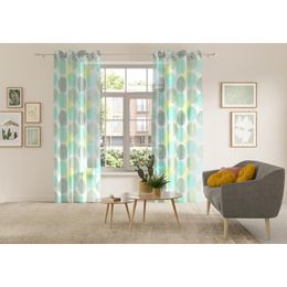 OTTO home Gardine &raquo;BELEM&laquo; &Ouml;sen 1 Stk. tlg. 1 Schal, Polyester, Kreise gr&uuml;n Polyester, Polyester 245cm, &Ouml;sen, 140cm