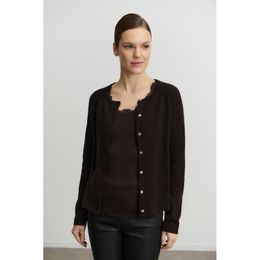 rosemunde Damen rosemunde Strickjacke &raquo;Laica cardigan mit Wolle und Kaschmir&laquo; mit Rundhalsausschnitt, Woll-Kaschmir-Mix braun M