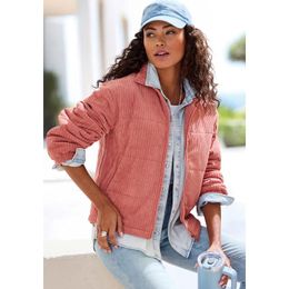 Buffalo Damen Cordjacke &raquo;mit Rei&szlig;verschluss und Eingrifftaschen&laquo; Leicht wattierte &Uuml;bergangsjacke aus weichem Cordstoff, Fr&uuml;hlingsjacke rosa 36