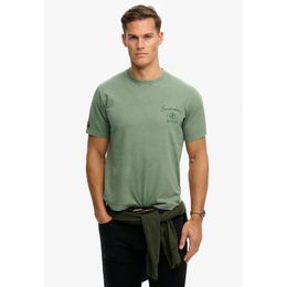 Superdry Herren Rundhalsshirt &raquo;TOKYO NARRATIVE LOOSE TEE&laquo; mit coolem Tattoo-Print gr&uuml;n L