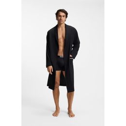 BOSS Herren BOSS Morgenmantel aus Baumwoll-Jersey mit Logo-Stickerei schwarz XXL
