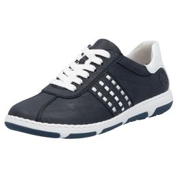 Rieker Damen Sneaker , Halbschuh, Freizeitschuh, Schn&uuml;rschuh mit gepolstertem Schaftrand blau 40