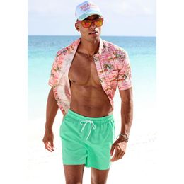 Venice Beach Herren Badeshorts mit Marken-Logo gr&uuml;n S (46/48), N-Gr