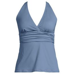 LANDS' END Tankinitop mit V-Ausschnitt f&uuml;r Damen in E-Cup, Damen, size: regular, Blau, Nylon-Mischung, by Lands' End