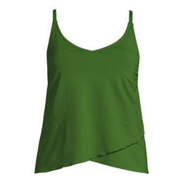 LANDS' END Tankinitop mit Tulpensaum chlorresistent f&uuml;r Damen, Damen, size: regular, Gr&uuml;n, Nylon-Mischung, by Lands' End
