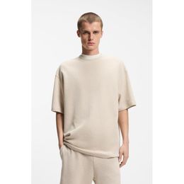 Hugo Herren Hugo T-Shirt &raquo;Nuwaffle&laquo; Rundhalsausschnitt, Regular Fit, dezentes Waffelmuster wei&szlig; M