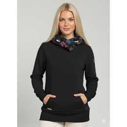 Ragwear Damen Sweatshirt &raquo;ANGELLIKA FLOWERS O&laquo;, mit Kapuze schwarz 3XL