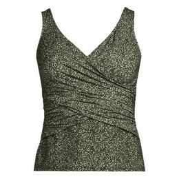 LANDS' END Tankini-Top mit Wickelfront Slender f&uuml;r Damen, Damen, size: regular, Gr&uuml;n, Elasthan/Nylon-Mischung, by Lands' End