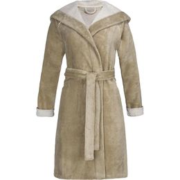 Esprit Damenbademantel &raquo;Cosy, ideal f&uuml;r Sauna & Spa, Hotelbademantel, Morgenmantel&laquo; 1 Stk. mit Kapuze & Logostickerei, kurz braun Microfaser L L: 97cm