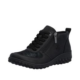 Rieker Damen Sneakerboots High Top Sneaker, Schn&uuml;rboots, Stiefelette mit floralem Muster 37