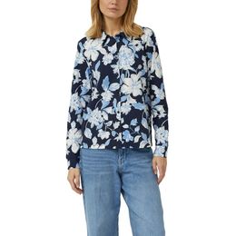 s.Oliver Damen s.Oliver Langarmbluse mit Allover-Druck blau 46