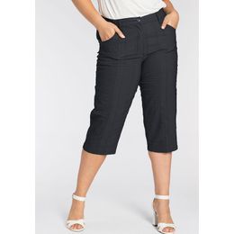 KjBRAND Damen KjBRAND Caprihose &raquo;Babsie: bequemer Oberschenkel&laquo; Sommerhose mit Strukturmuster schwarz 46, N-Gr