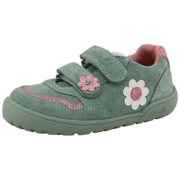 Lurchi M&auml;dchen Barfu&szlig;schuh &raquo;Jola Barefoot&laquo; , Halbschuh, Sneaker mit Bl&uuml;ten, Gr&ouml;&szlig;enschablone zum Download gr&uuml;n 30