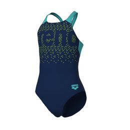 arena M&auml;dchen Badeanzug &raquo;G arena PAINTERLY SWIMSUIT V BACK&laquo; mit UV-Schutz UPF50+, aus MaxFit Eco Material, in Stretchmaterial blau 164, N-Gr