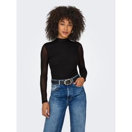 Only Damen Only Langarmshirt &raquo;ONLERICA LIFE MESH L/S TOP JRS NOOS&laquo; Kunstfaser mit Stretch, regular fit schwarz S