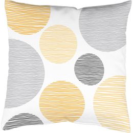 Home Wohnideen Dekokissen &raquo;BORDEN&laquo; Kissenh&uuml;lle mit F&uuml;llung, 1 St&uuml;ck gelb Polyester B/L: 40cm x 40cm, 1 Stk.