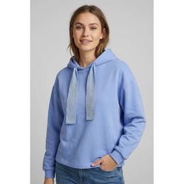 Pieces Damen Pieces Kapuzensweatshirt &raquo;PCCHILLI LS GLITTER HOODIE NOOS BC&laquo;, mit Kordelzug in Kontrastfarbe blau L