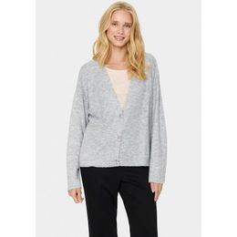 Saint Tropez Damen Strickjacke &raquo;HayaSZ Cardigan&laquo; aus Glitzergarn grau M (38)